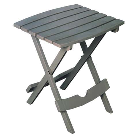 Adams Quik-Fold Gray Rectangular Resin Folding Side Table Mfr# 258503 ...